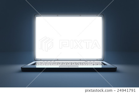 Laptop in the dark - Stock Illustration [24941791] - PIXTA