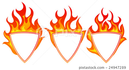 Burning shield form frame - Stock Illustration [24947289] - PIXTA