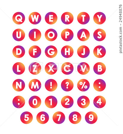 Alphabet Vector Font in circles - Stock Illustration [24948876] - PIXTA