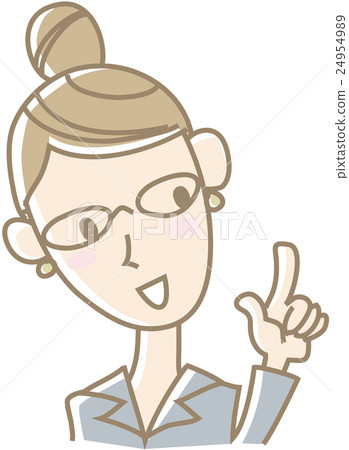 A suit woman explaining a point (navy blue) - Stock Illustration ...