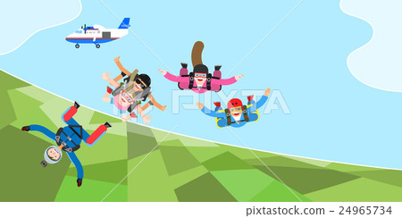 extreme sports, jump, skydiving - Stock Illustration [24965734] - PIXTA