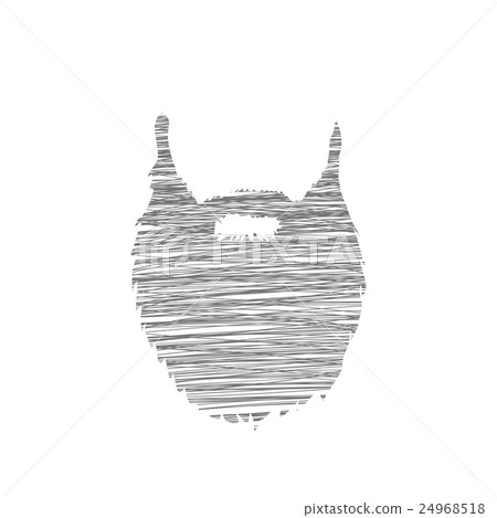 Hand drawn scribble Beard isolated on white - Stock Illustration ...
