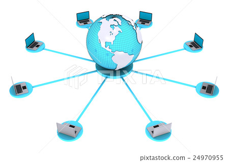 Concept for computer connection around world. - Stock Illustration ...