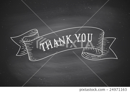 Greeting card with ribbon and phrase Thank you - Stock Illustration ...