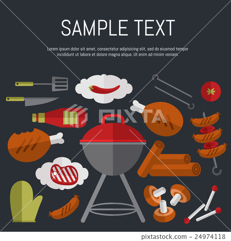 Barbecue grill card, design template. - Stock Illustration [24974118 ...