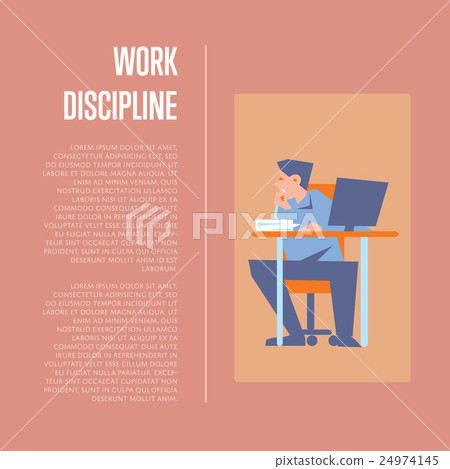 Work discipline banner with employee - Stock Illustration [24974145 ...