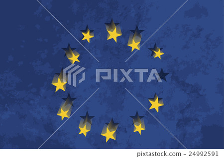 European Union flag with falling stars - Stock Illustration [24992591 ...