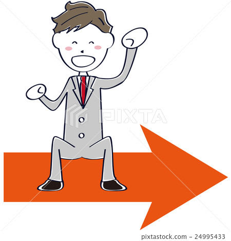 Cute line drawing's handsome salaryman Gray... - Stock Illustration ...