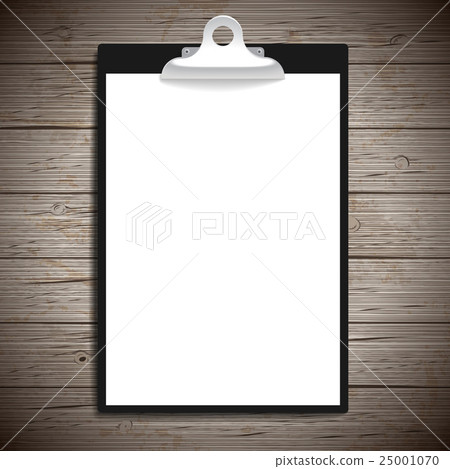 Clipboard with paper vintage background - Stock Illustration [25001070 ...