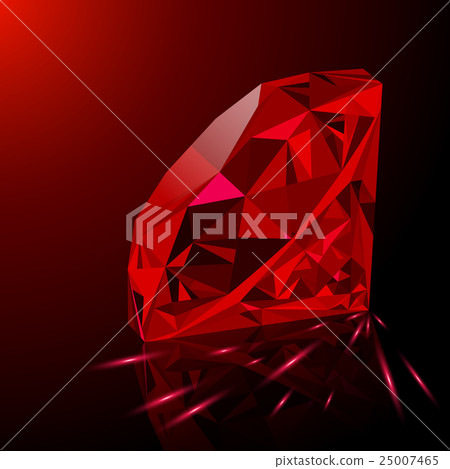 Realistic red ruby isolated on black background - Stock Illustration ...