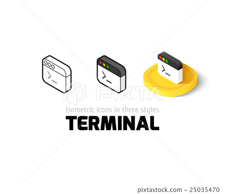 Terminal icon in different style - Stock Illustration [25035470] - PIXTA