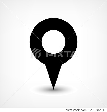 Blabk map pin flat location sign blank circle icon - Stock Illustration ...