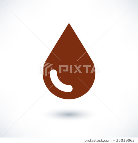 Brown color drop icon with gray shadow on white - Stock Illustration ...