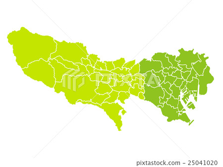 Tokyo metropolitan area map - Stock Illustration [25041020] - PIXTA