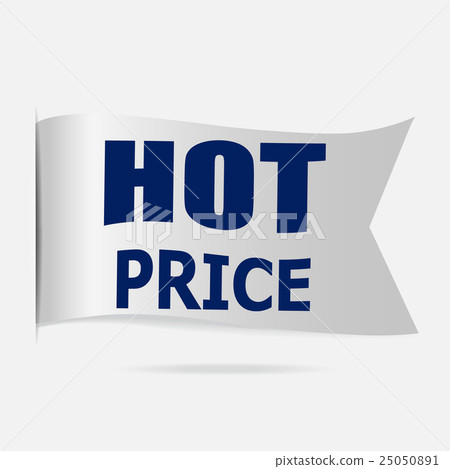 Hot price label, silver ribbon badge - Stock Illustration [25050891 ...