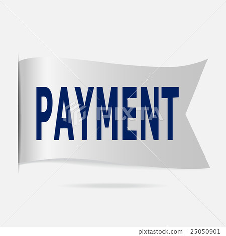 Payment label, silver ribbon badge - Stock Illustration [25050901] - PIXTA
