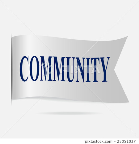 Community label, silver ribbon badge - Stock Illustration [25051037 ...