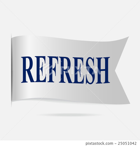 Refresh label, silver ribbon badge - Stock Illustration [25051042] - PIXTA
