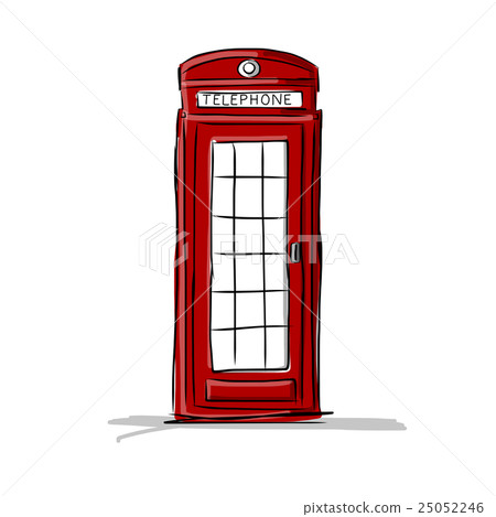 London phone box, sketch for your design - Stock Illustration [25052246 ...