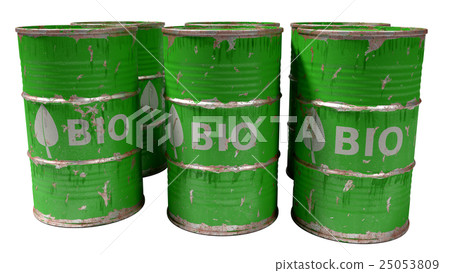 green bio oil barrels isolated on white - Stock Illustration [25053809 ...