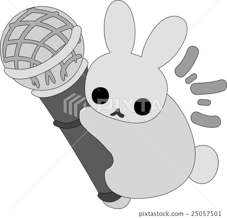 A cute rabbit in the form of a reporter - Stock Illustration [25057501 ...