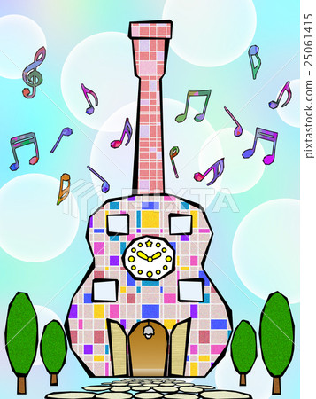 A guitar-shaped house - Stock Illustration [25061415] - PIXTA