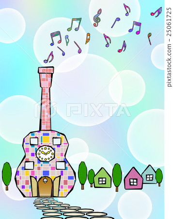 A guitar-shaped house - Stock Illustration [25061725] - PIXTA
