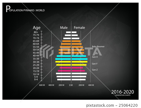 Population Pyramids Graphs with 4 Generation - Stock Illustration ...