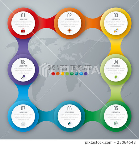 Vector illustration infographics eight options - Stock Illustration ...