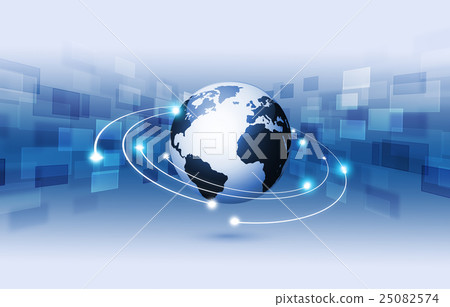 Global Web Technology Blue Background - Stock Illustration [25082574 ...