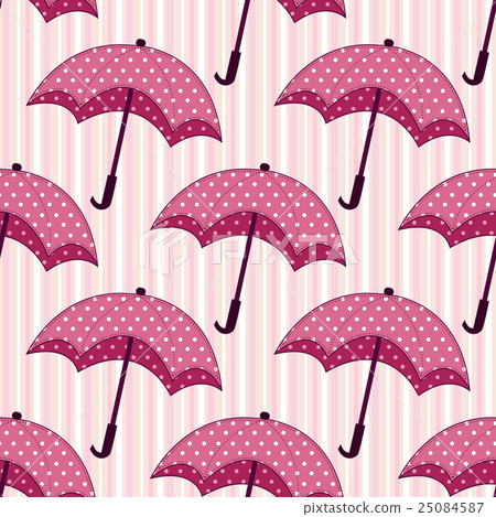 seamless pattern with pink umbrellas - Stock Illustration [25084587 ...