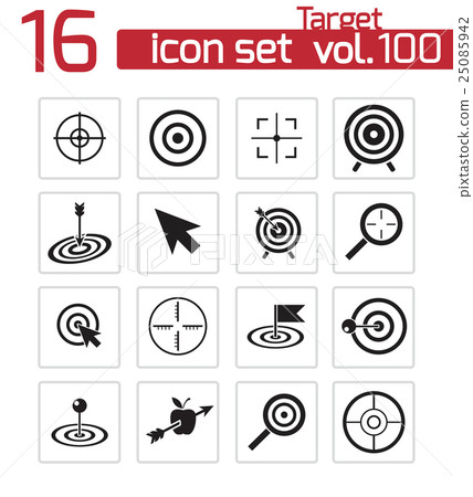 Vector black target icons set - Stock Illustration [25085942] - PIXTA