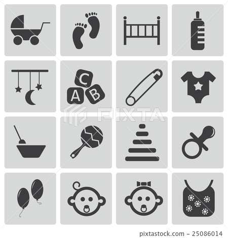 Vector black baby icons set - Stock Illustration [25086014] - PIXTA