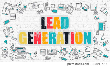 Lead Generation in Multicolor. Doodle Design. - Stock Illustration ...