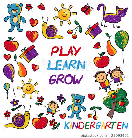 Play Learn and grow together Vector image - Stock Illustration ...