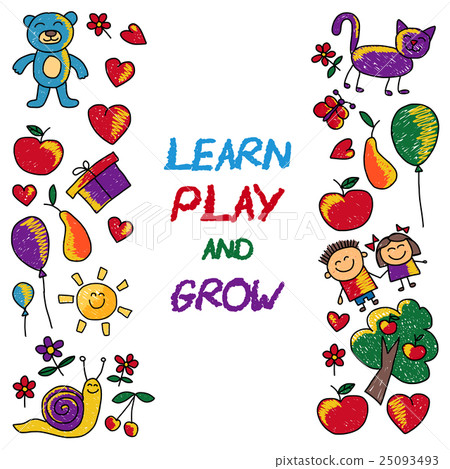 Play Learn and grow together Vector image - Stock Illustration ...
