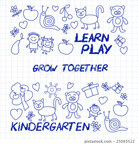 Play Learn and grow together Vector image - Stock Illustration ...
