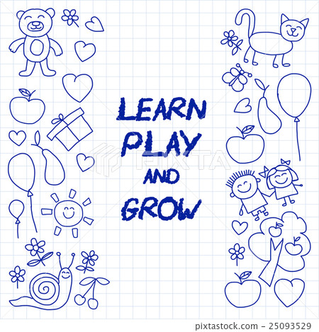 Play Learn and grow together Vector image - Stock Illustration ...