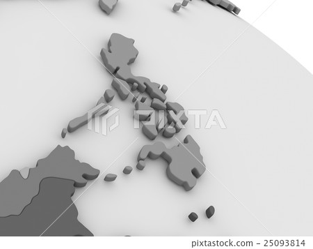 Philippines on grey 3D map - Stock Illustration [25093814] - PIXTA