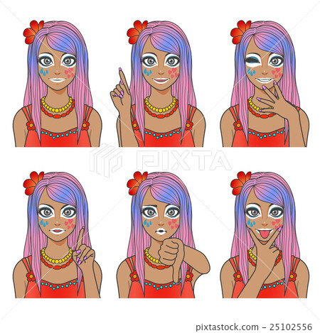 Yamanba makeup women pose - Stock Illustration [25102556] - PIXTA