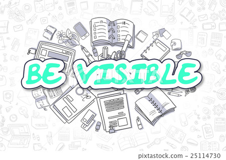 Be Visible - Cartoon Green Word. Business Concept. - Stock Illustration ...