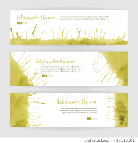 Set of watercolor banners - Stock Illustration [25116101] - PIXTA
