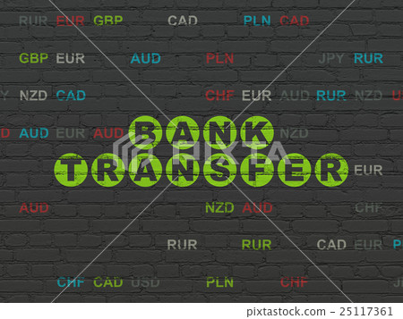Banking concept: Bank Transfer on wall background - Stock Illustration ...
