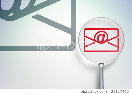 Business concept: Email with optical glass on - Stock Illustration ...