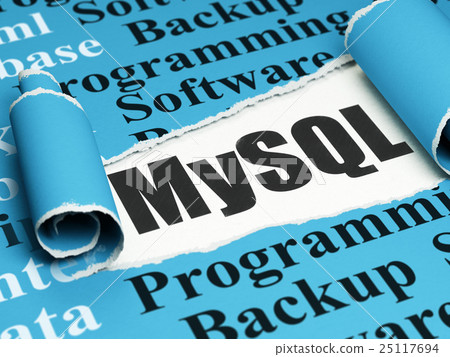 Database concept: black text MySQL under the piece - Stock Illustration ...