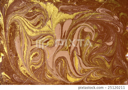 Liquid gold marbled swirling pattern - Stock Illustration [25120211 ...