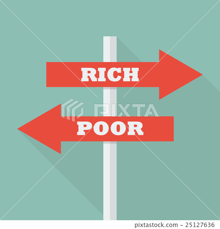 Street sign with words Rich and Poor - Stock Illustration [25127636 ...