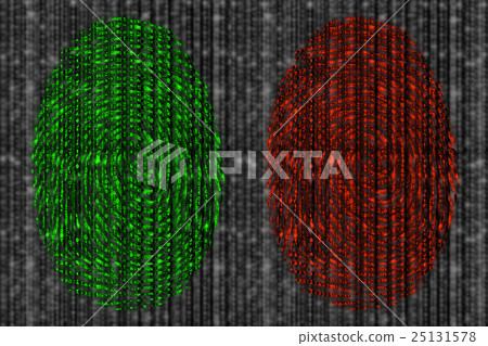Positive and negative digital fingerprint - Stock Illustration ...
