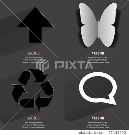 Set of fashionable icons, trending symbols. Flat d - Stock Illustration ...