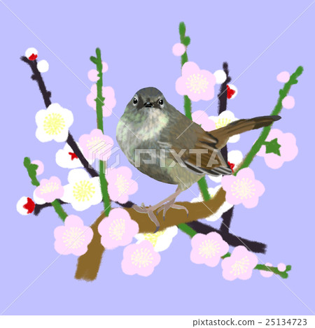 Yuge and red and white plum background blue - Stock Illustration ...